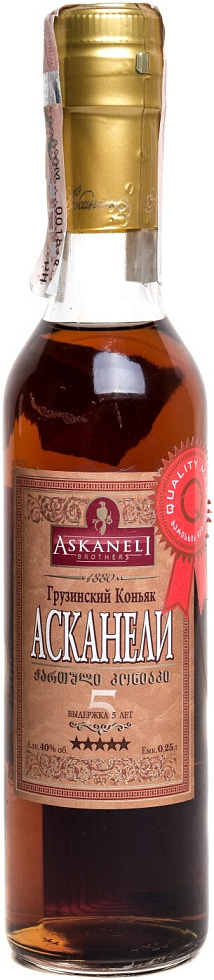 Купить Коньяк "Асканели" 5-летний, 250 мл - "Askaneli" 5 Years Old, 0. ...
